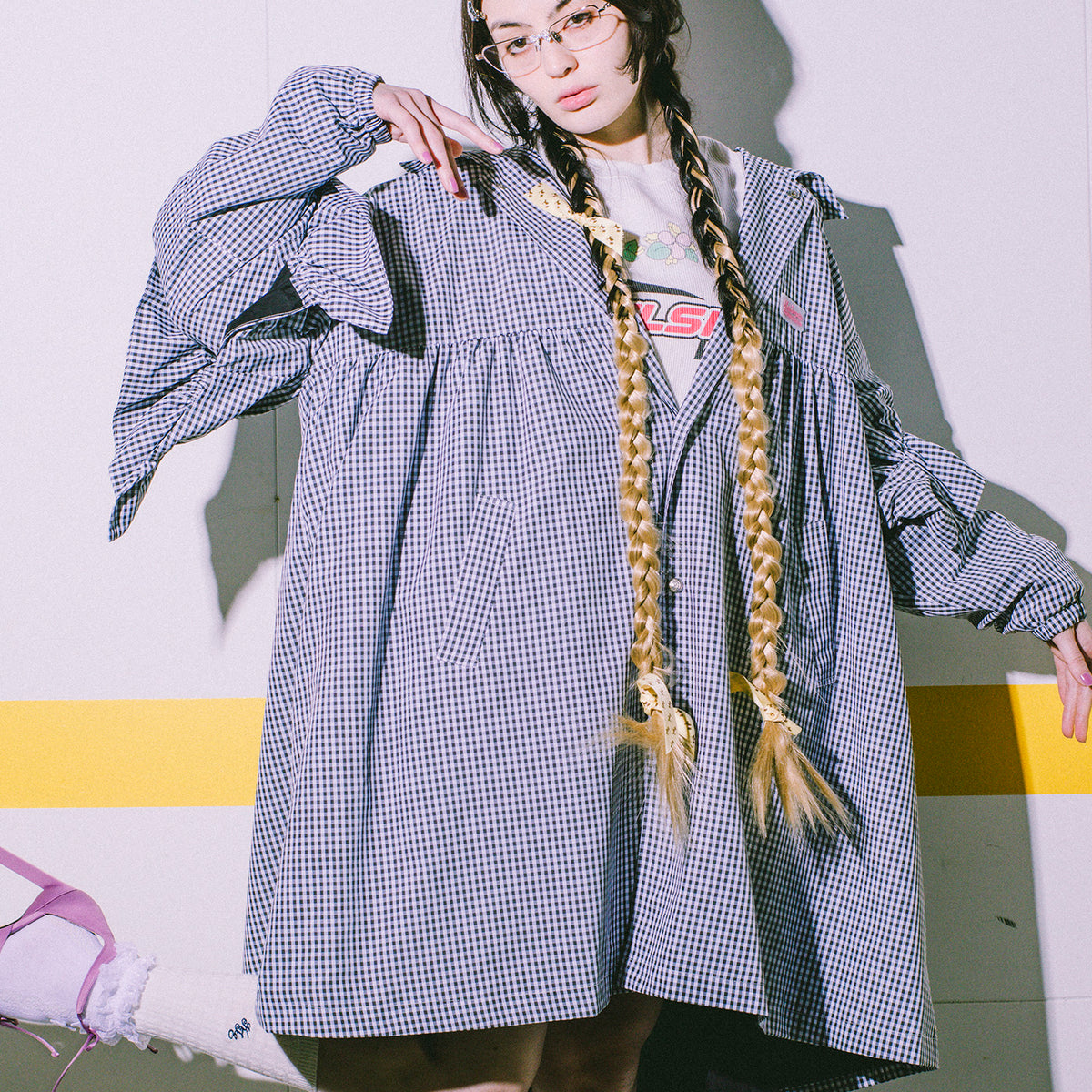 little sunny bite (リトルサニーバイト) checker long jacket / BLACK – little ...
